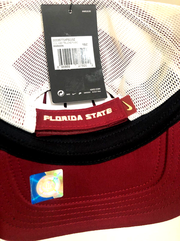 NEW NIKE FLORIDA STATE SEMINOLES HAT Aerobill w/ Adjustable Back Garnet ...