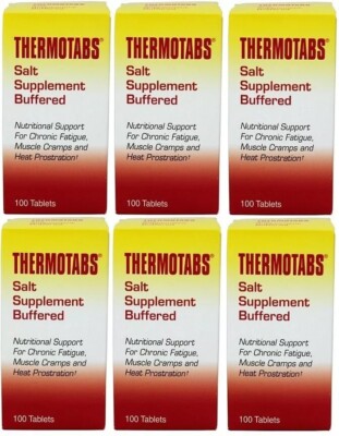 6 Pack Thermotabs Salt Supplement Buffered 100 Each Tablets Fast ...