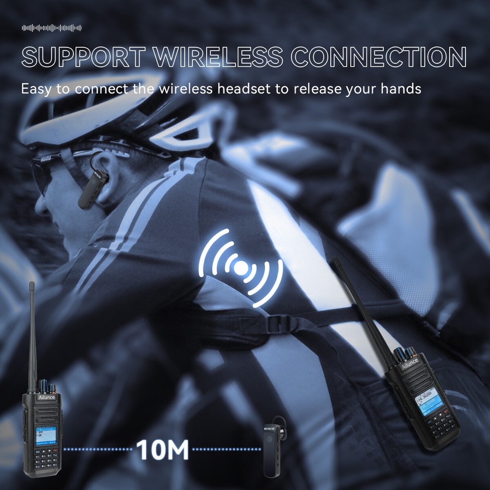 Ailunce HD2 IP67 Bluetooth Dual Band DMR HAM VFO Two Way Radio for ...