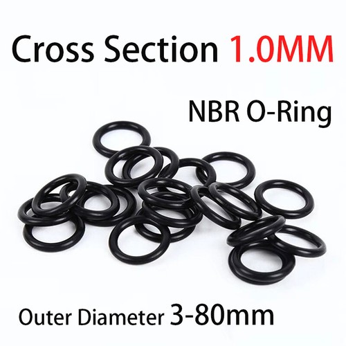 Black (NBR) O-Rings 3-80mm OD 1.0mm Cross Section Sealing Ring | eBay