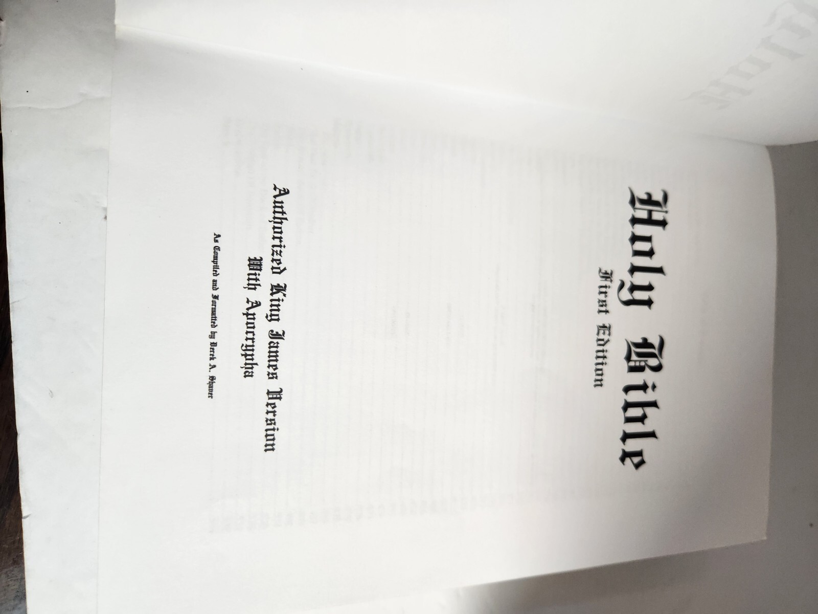 Holy Bible King James Version With Apocrypha -First Edition ...