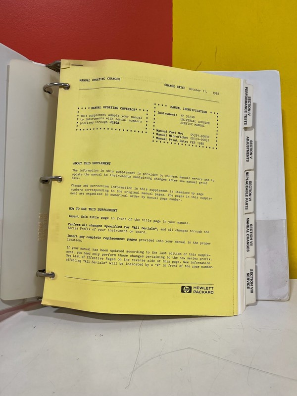 HP 05334-90030 5334B Counter Service Manual | eBay