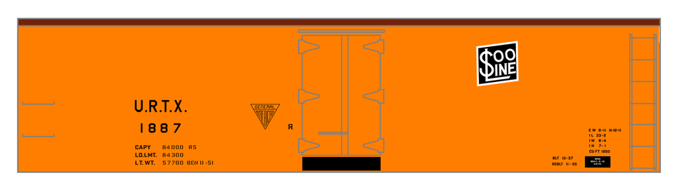 K4 O Scale Decals Soo Line 40 Ft URTX Wood Ice Reefer Black | eBay