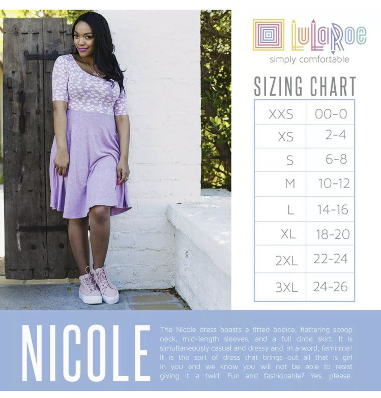 lularoe size chart nicole dress | Dresses Images 2025