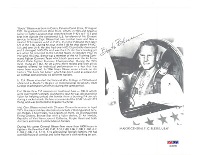FREDERICK BOOTS BLESSE SIGNED 8X10 (D) PSA DNA AC42109 WWII KOREA ACE ...