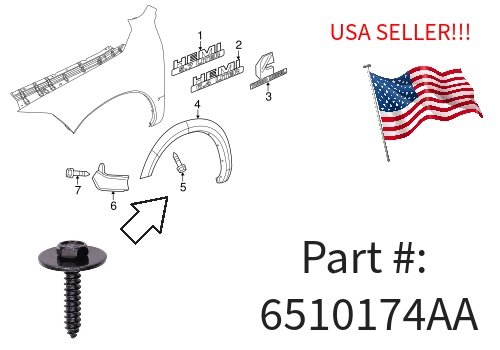 10 NEW FENDER FLARE/WHEEL APRON SCREWS! FOR MOPAR RAM JEEP CHEROKEE ...