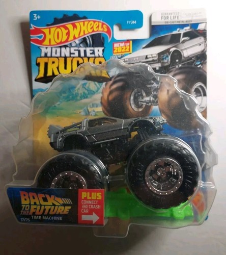 2022 HOT WHEELS MONSTER TRUCK BACK TO THE FUTURE TIME MACHINE DELOREAN ...
