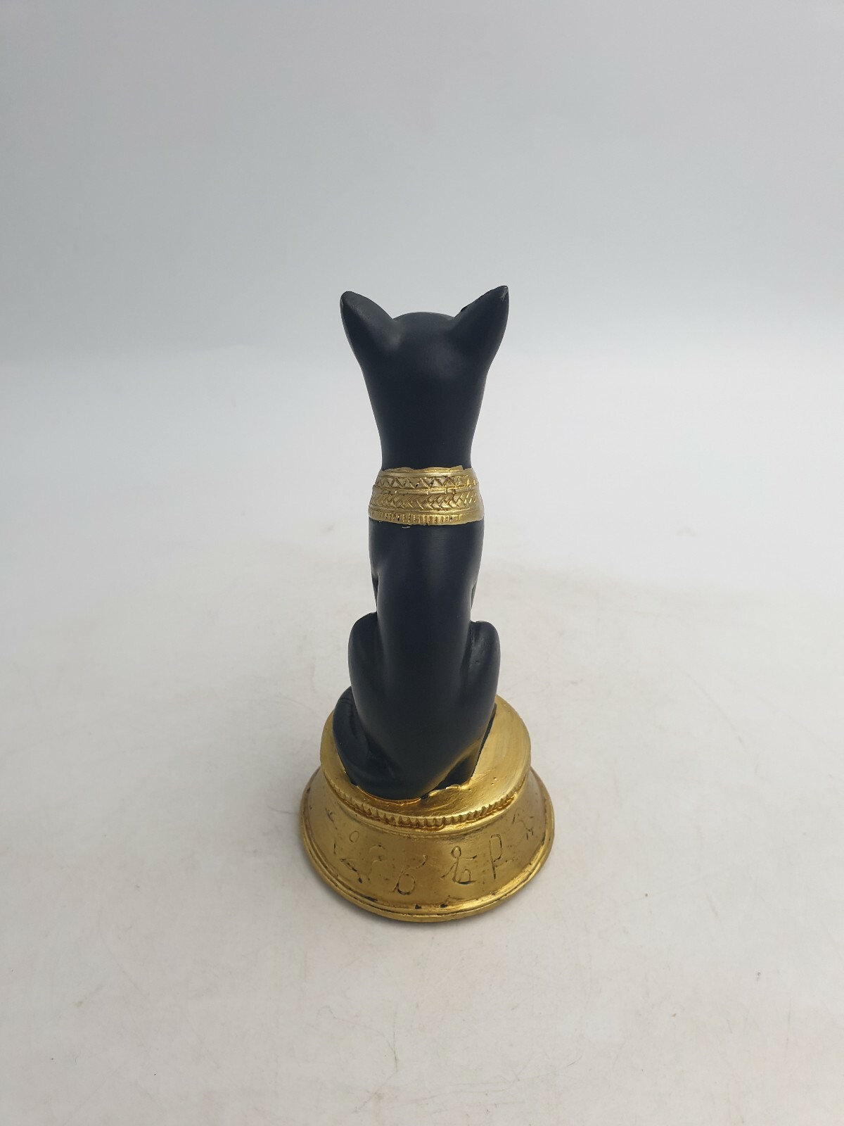Egyptian Cat Goddess Bastet Black Resin Figurine Ornament Hieroglyphs ...