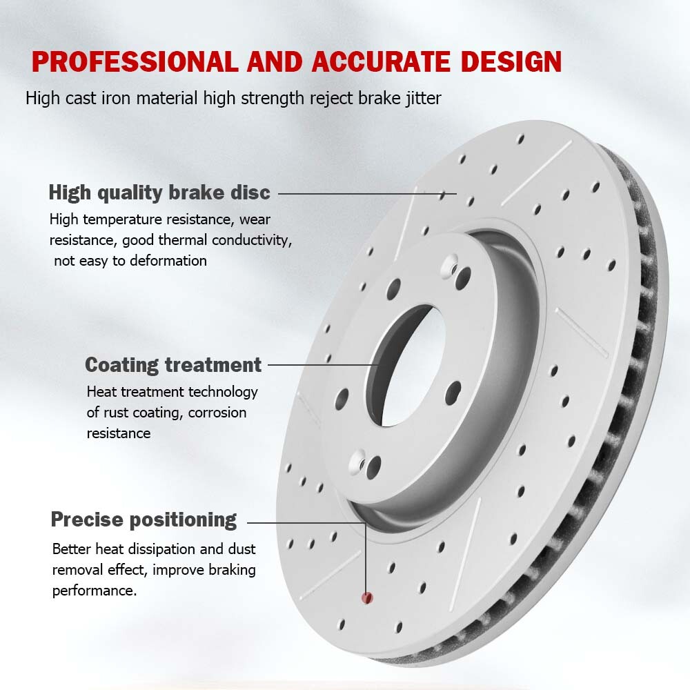 282mm Rear Disc Brake Rotors for Honda Accord HR-V Civic Acura TSX ILX ...