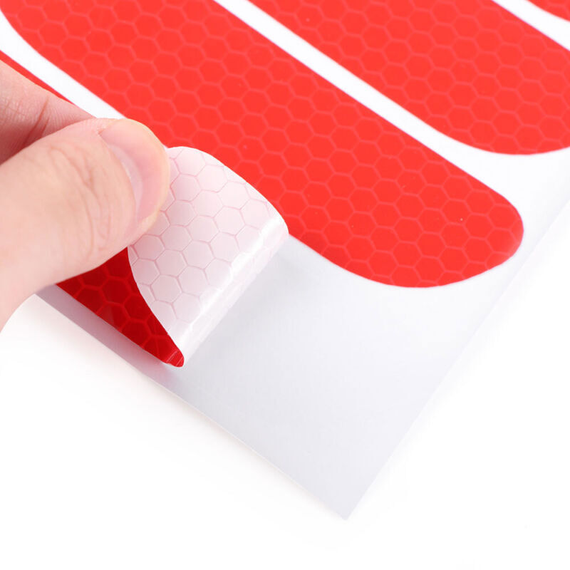 4Pcs Reflective Red Car Door Stickers Safety Warning Tape Decals Car ...