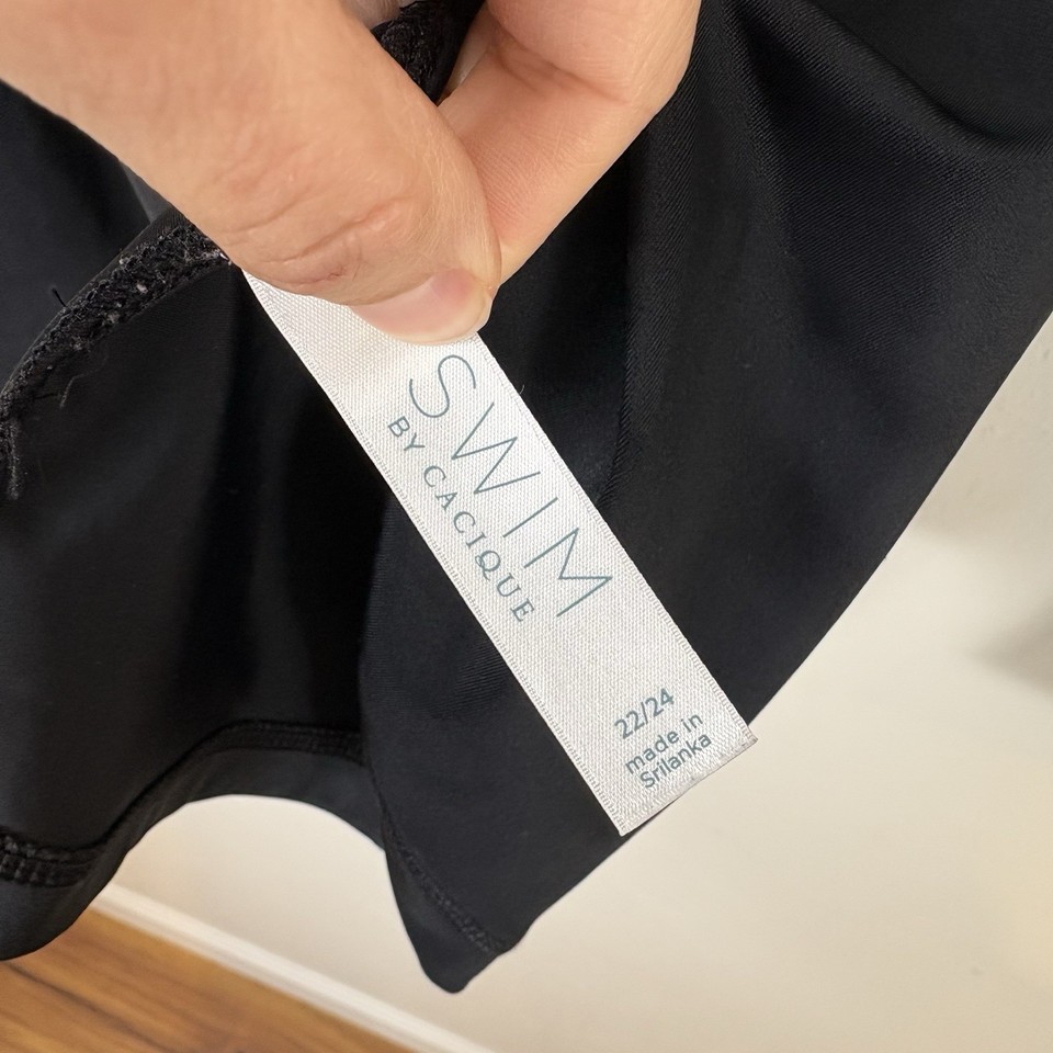 Cacique Lane Bryant Long Sleeve Half Zip Rash Guard Swim Top 22/24 | eBay