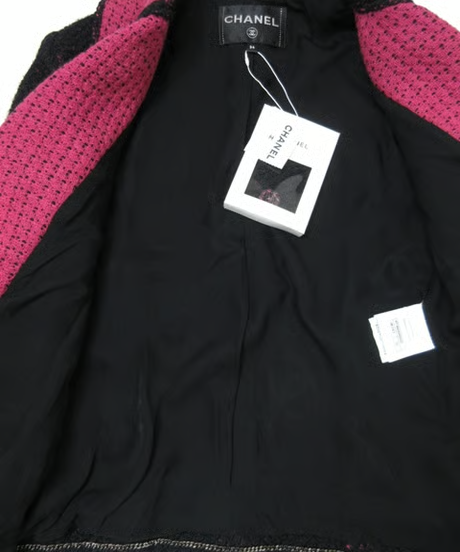 CHANEL 22K flower CC button bicolor tweed jacket Size: 34 NEW | eBay
