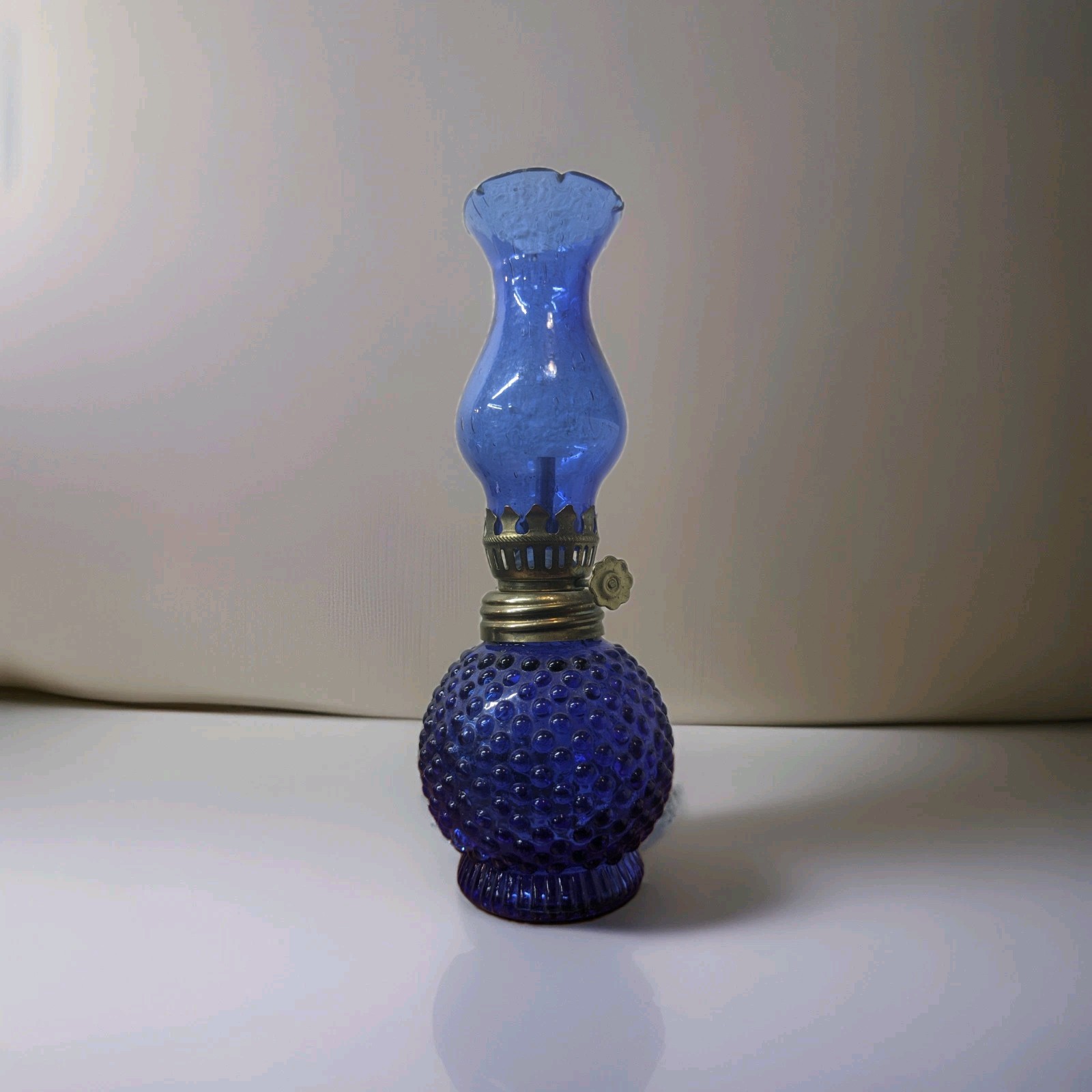 Vintage Cobalt Blue Glass 8” Oil Lamp Made in Hong Kong Oil Lamp | eBay