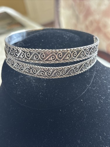 two sterling silver bangle bracelet vintage. Made In Mexico. 20 Grams ...