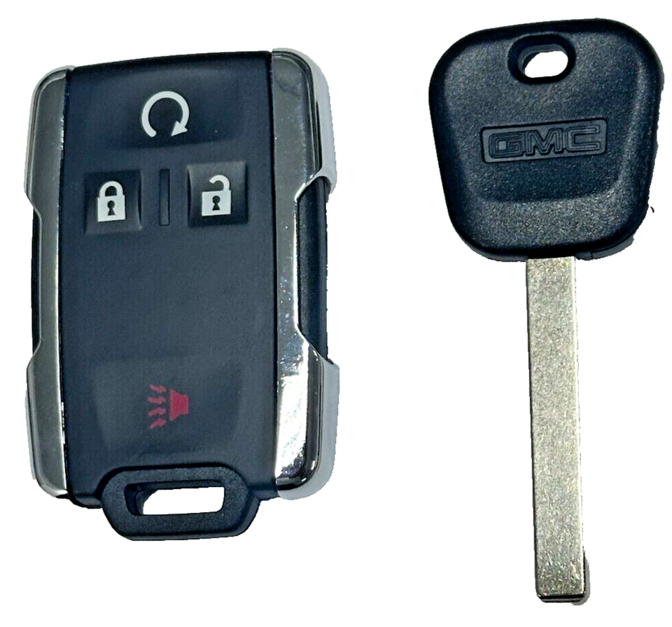 GM REPLACEMENT TRANSPONDER CHIP GMC Ebony Logo KEY + Remote Fob M3N ...