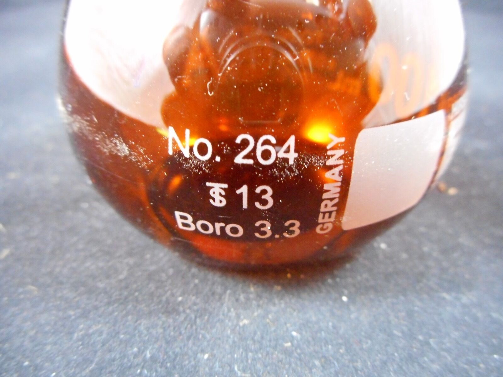 EM Hirschmann Glass #264 13 TC 100mL ± 0.08 Volumetric Flask Stopper NO ...