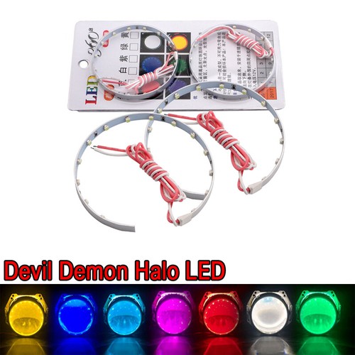 2Pcs Devil Demon Eyes Halo Ring LED For Projector Lens Headlights ...