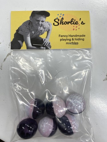 Shortie’s Fancy Handmade Playing&Hiding Marbles Lot Of 6 Pink Purple ...