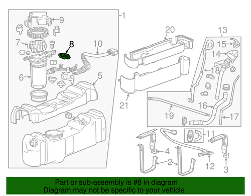 Diesel Exhaust Fluid (DEF) Module-VIN: 8, Eng Code: LML, 2 Door, Cab ...