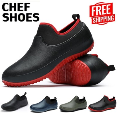 Mens Womens Non-slip Chef Shoes Slip on Work Boots Oilproof Kitchen ...