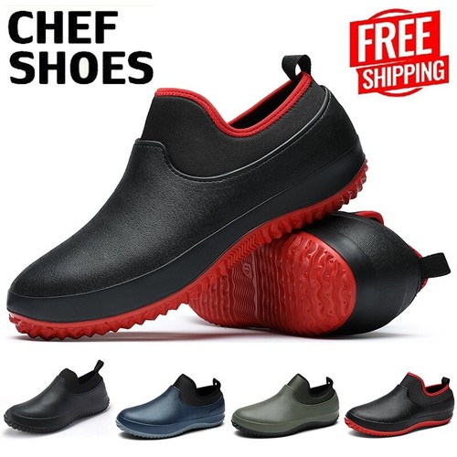 Mens Womens Non-slip Chef Shoes Slip on Work Boots Oilproof Kitchen ...