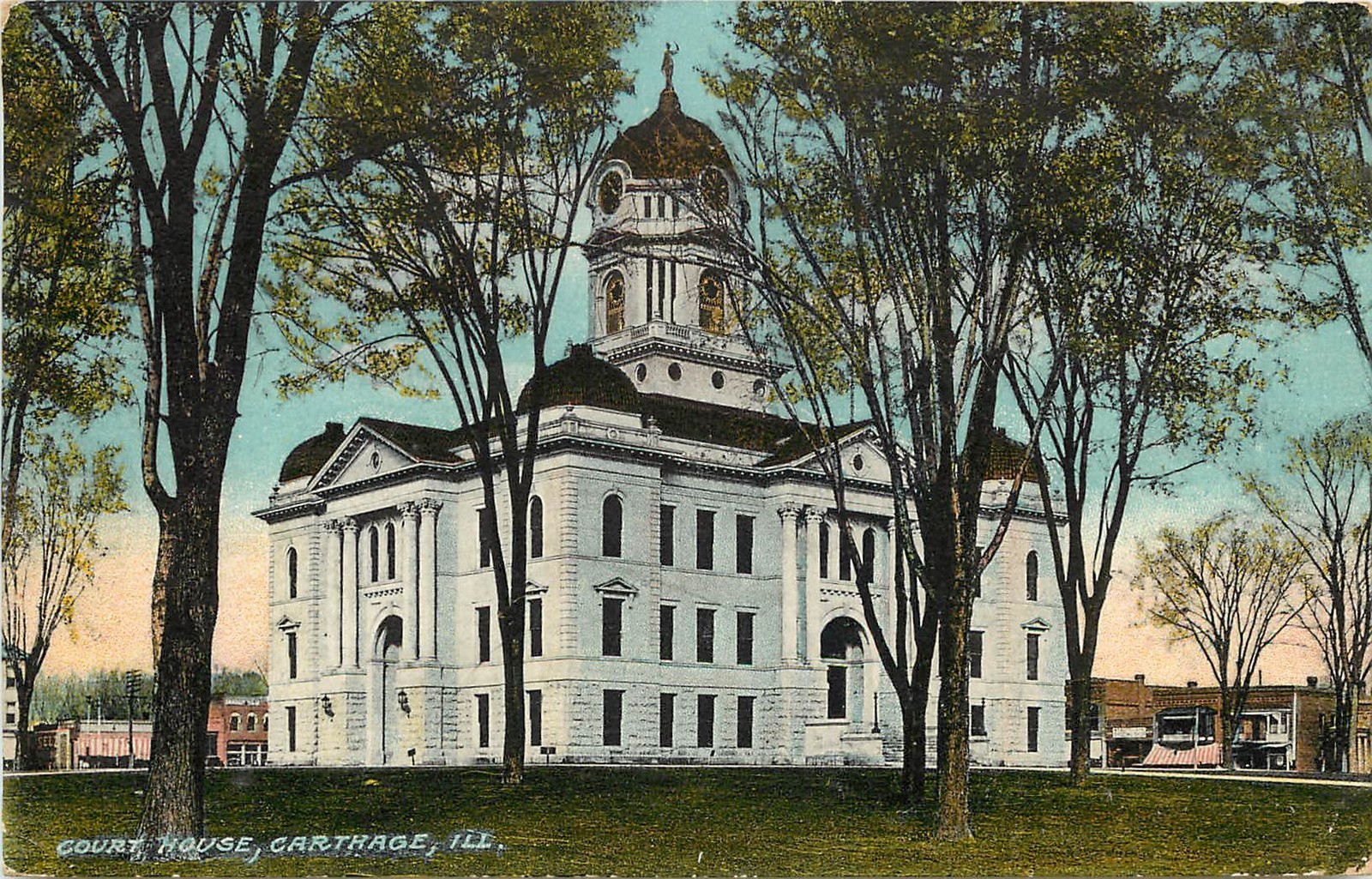 c1910 Printed Postcard; Court House, Carthage IL Hancock County Posted ...