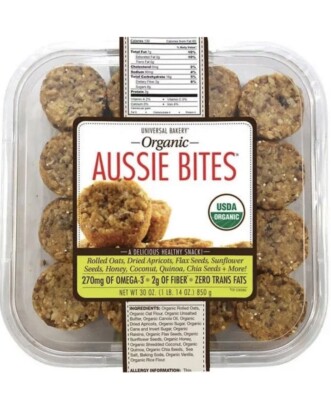 Universal Bakery Organic Aussie Bites - 30 ounce Oat Health Snack Bites ...