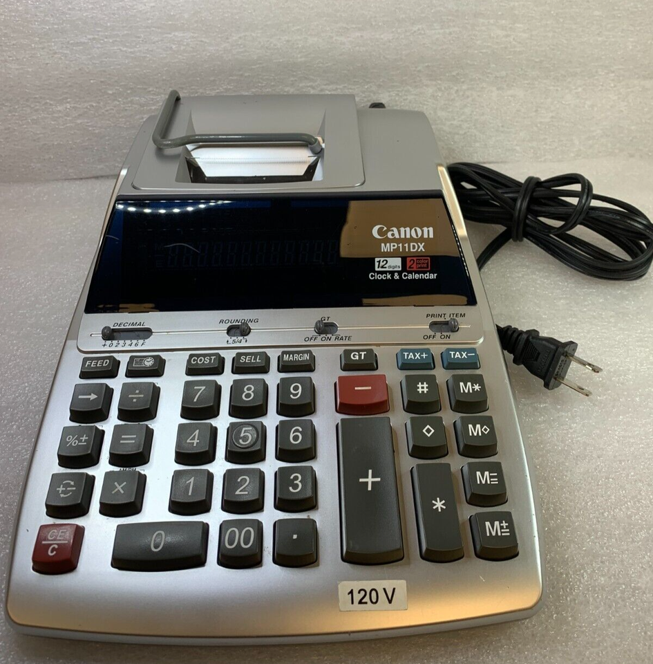 Canon MP11DX 12-Digits 2-Color Clock Calendar Adding Machine Printing ...