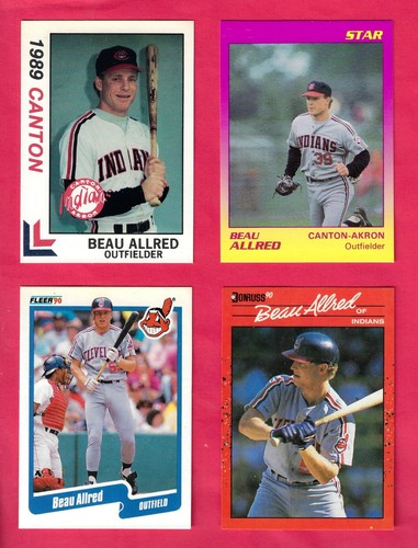 BEAU ALLRED Baseball Cards ( Lot 4 ) Canton-Akron Cleveland Indians | eBay