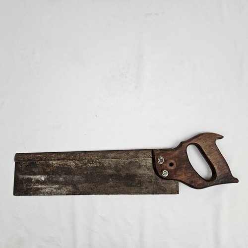 Antique Back Saw With Wooden Handle 14" Primitive Farm Tool | eBay