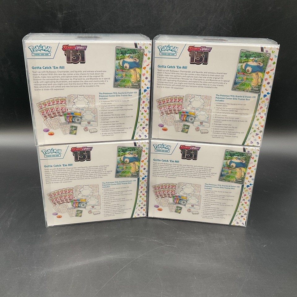 Lot of (4) Pokemon Center Exclusive 151 Elite Trainer Boxes SEALED ETB ...