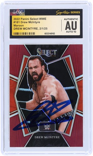 Drew McIntyre WWE Autographed 2022 Panini Select Maroon #181 #/149 CGC ...