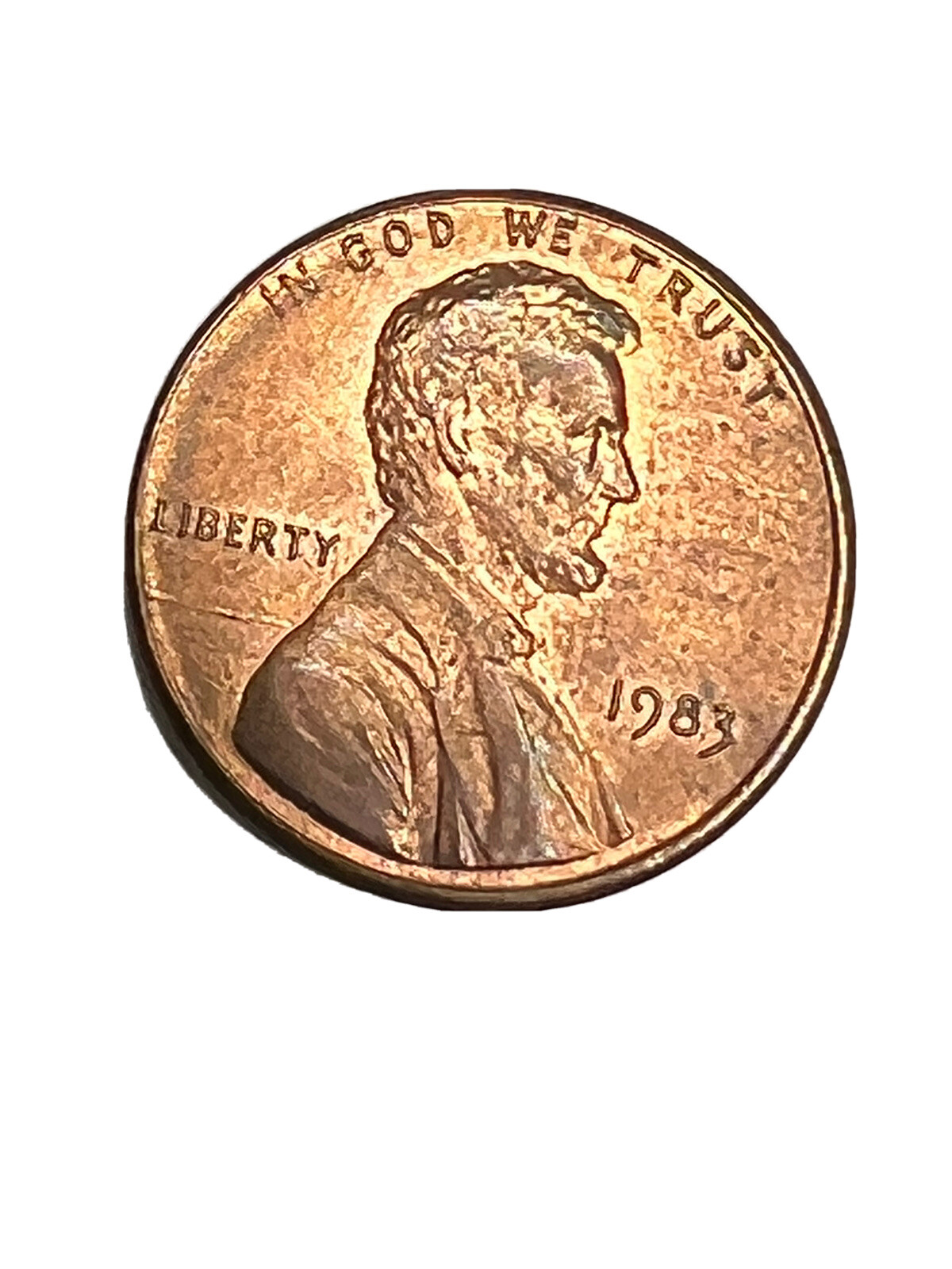 1983 Penny Error Coin Struck Through Errors Obverse And Reverse To Be ...