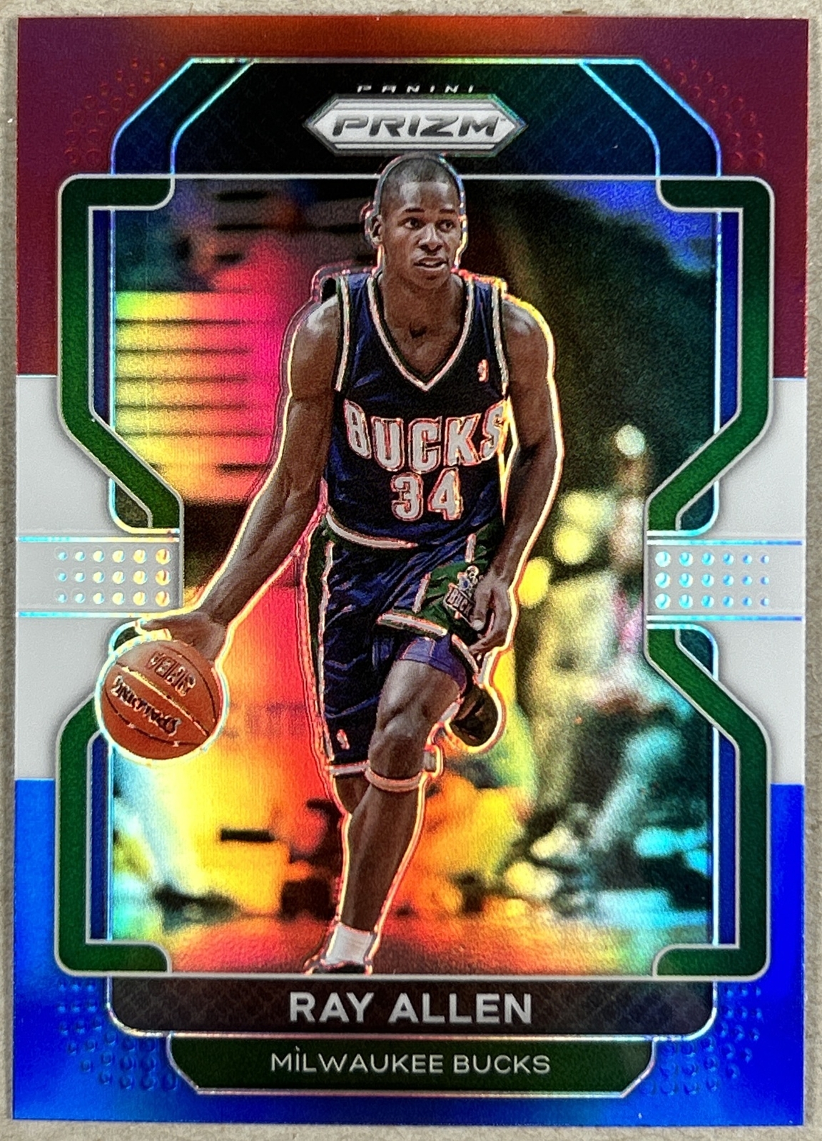 2021-22 Prizm Ray Allen #251 Red White & Blue Holo Prizm Parallel ...