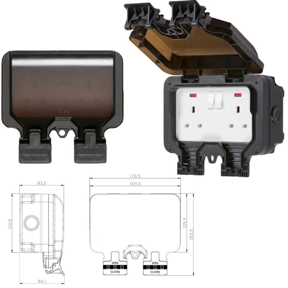 Weatherproof Outdoor Single Twin Double Fused Spur Outside Garden ...