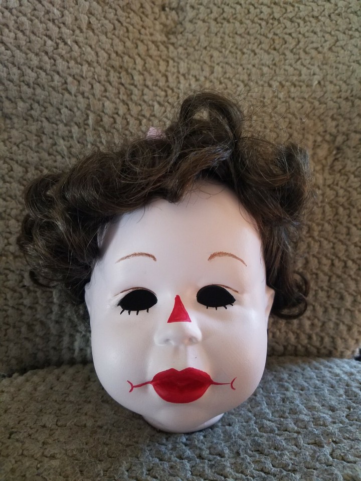 Vintage Weridcore Creepy Ceramic Doll Head With Body Parts & Wig ...