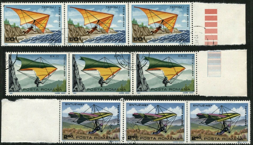 Romana Zeppelin Delta Plane Airmail Stamps Postage Collection Romania ...