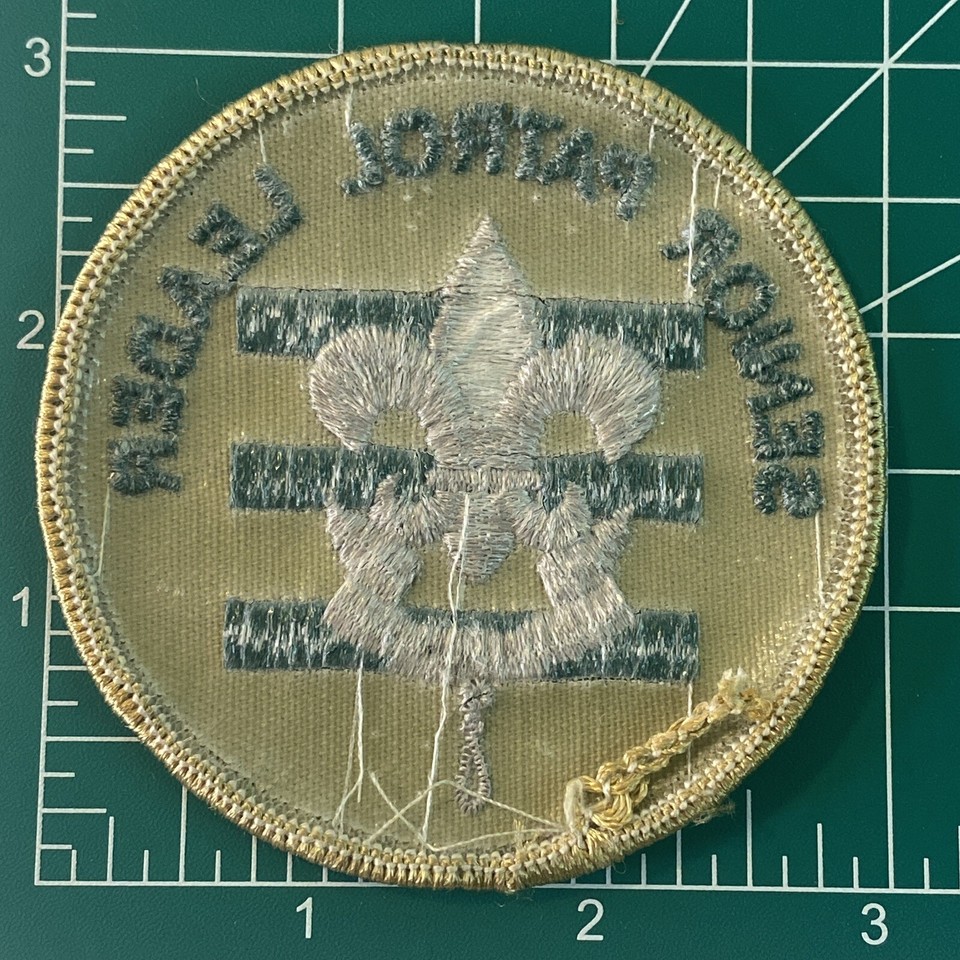 Vintage BSA Ecru Boy Scout Patch Senior Patrol Leader with Silver Fleur ...