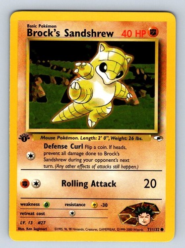 Pokemon Brock's Sandshrew Gym Heroes 1st Edition 71/132 | eBay