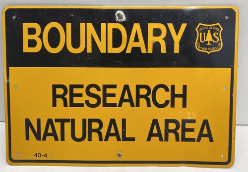 RARE VERRY EARLY”BOUNDARY RESEARCH NATURAL AREA”FOREST SERVICE USFS ...