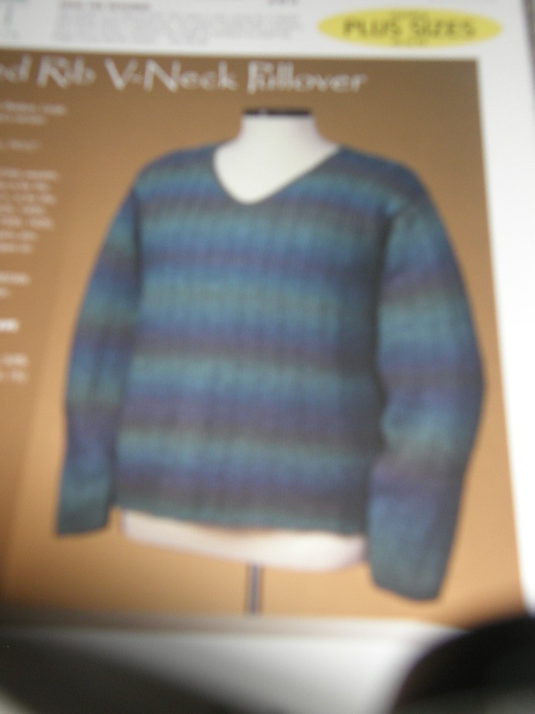 Vermont Fiber Designs Knitting Pattern 156 Seeded Rib V-Neck Pullover ...