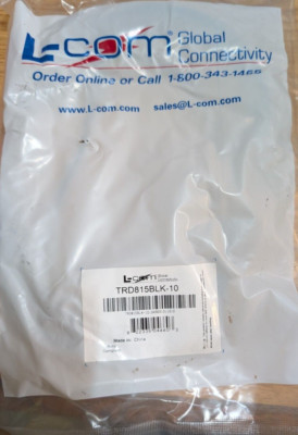 TRD815BLK-10 L-COM CABLE ASSEMBLY CAT 5E RJ45 BLACK 10 FT ROHS 1 UNIT ...