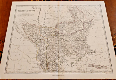 1861 Hand Coloured Map Blackwood Turkey in Europe Moldova Romania ...