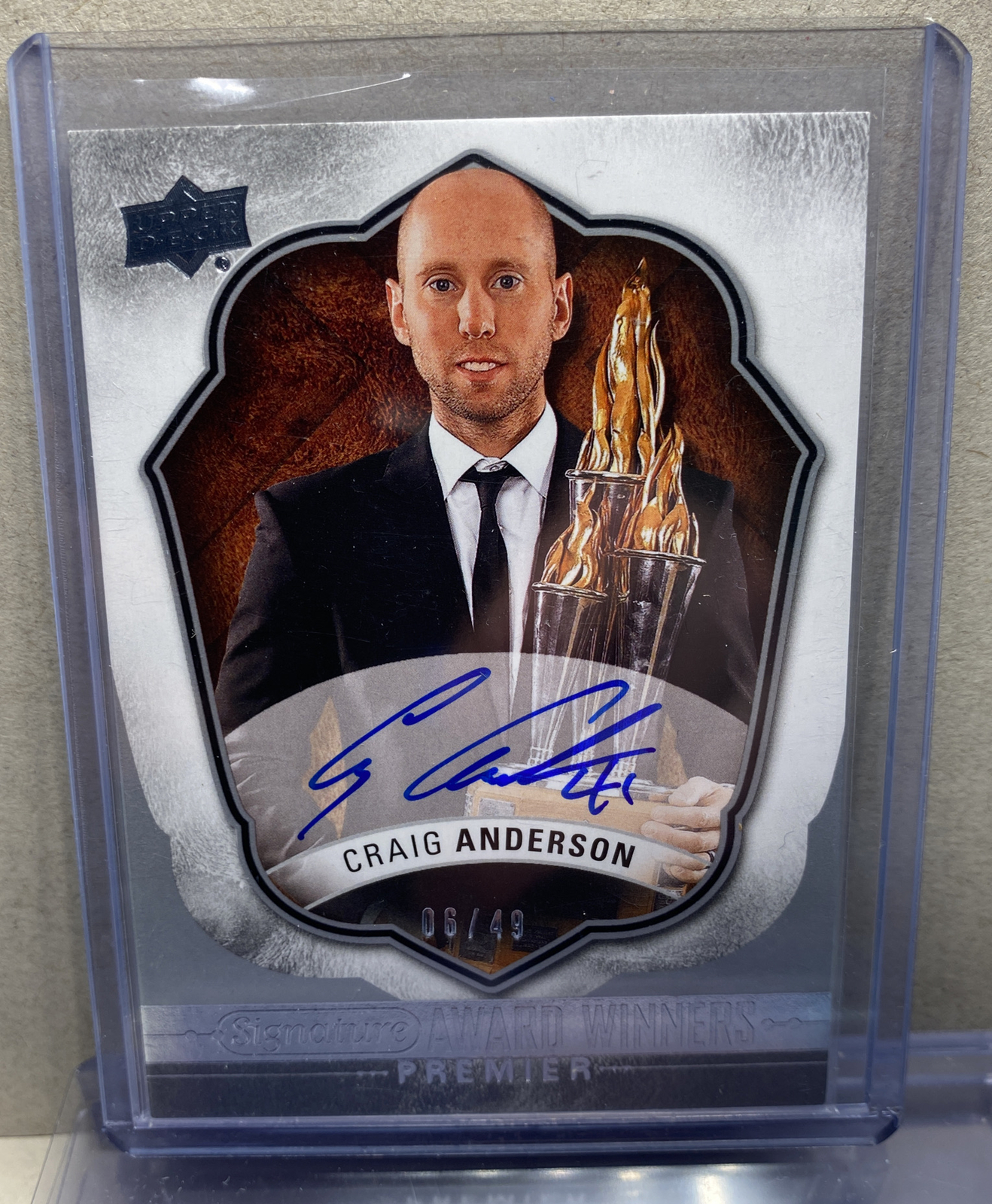 2017-18 UD Premier Hockey CRAIG ANDERSON Auto Signature Award Winners ...