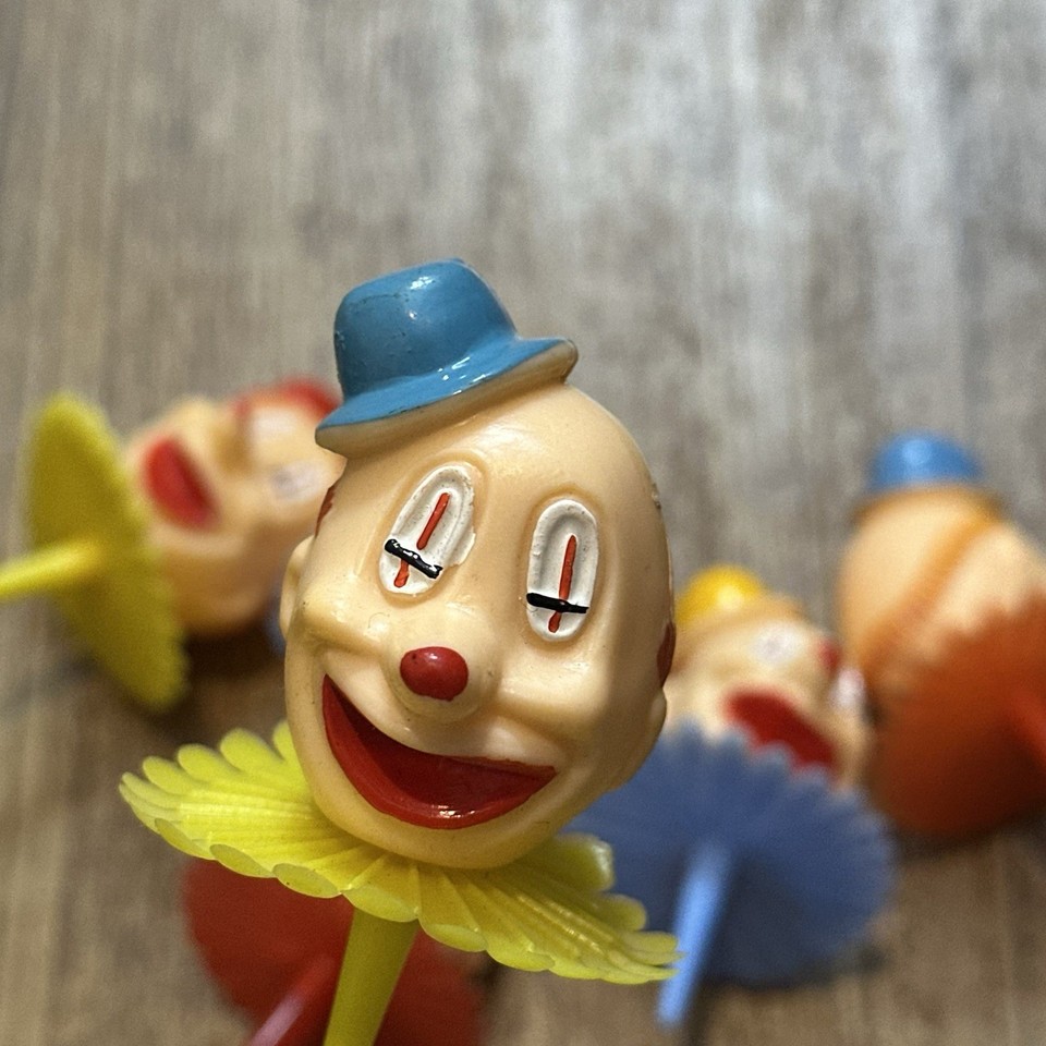 Large Vintage Clown Cake Toppers Decorations Birthday Circus Set 6 ...
