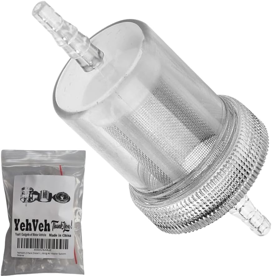 Yehveh 2 Pack Diesel In-Line Fuel Filter Kit Reusing Detachable ...