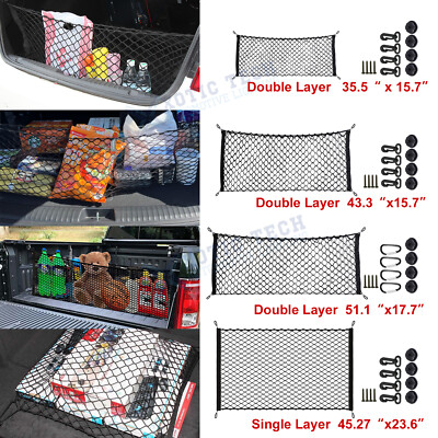 Double Layers Cargo Storage Nylon Net Truck Bed Divider Automotive ...