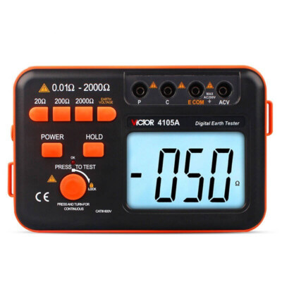 VICTOR 4105A New Type Digital Earth Ground Resistance Tester Manual ...