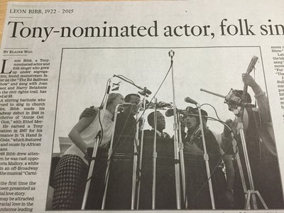 1922-2015 LEON BIBB OBITUARY TONY NOMINATED ACTOR FOLK SINGER | eBay