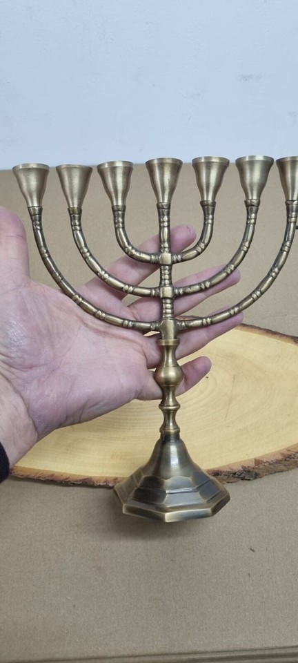 Menorah 7 branches Menora 10" - 25 cm original Brass Cooper vintage ...